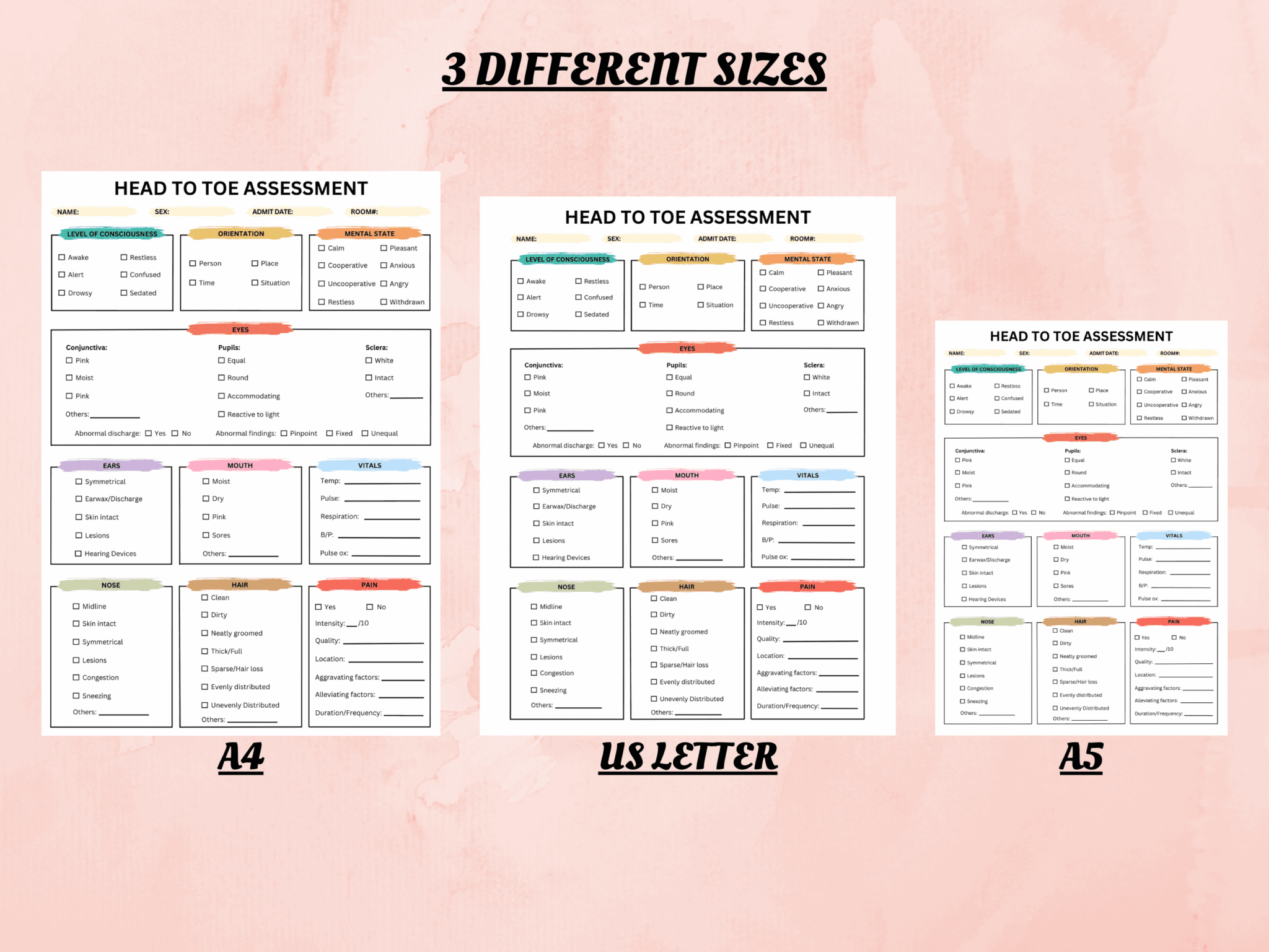 Free Printable Head To Toe Assessment Form - Printable Templates Hub